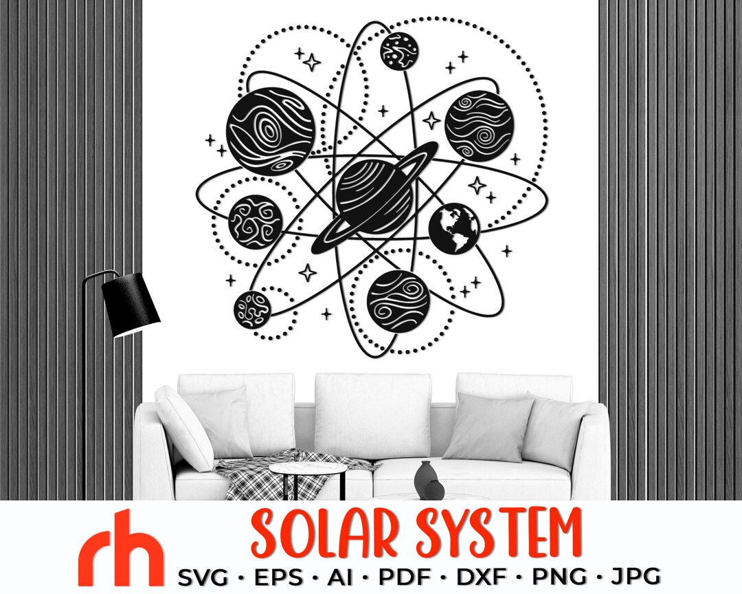 Solar System SVG, Orbit Planets Silhouette, Space Decor Cut File - Etsy