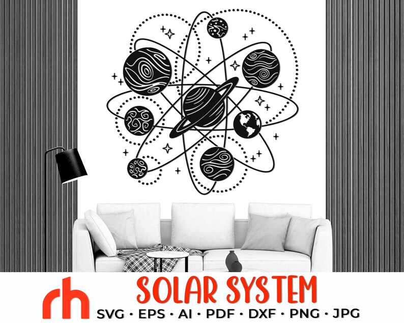 Solar System SVG Orbit Planets Silhouette Space Decor Cut - Etsy