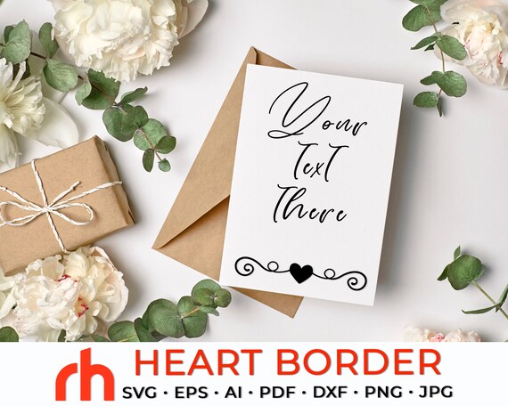 Heart Border SVG Line Divider Cut File - Etsy India