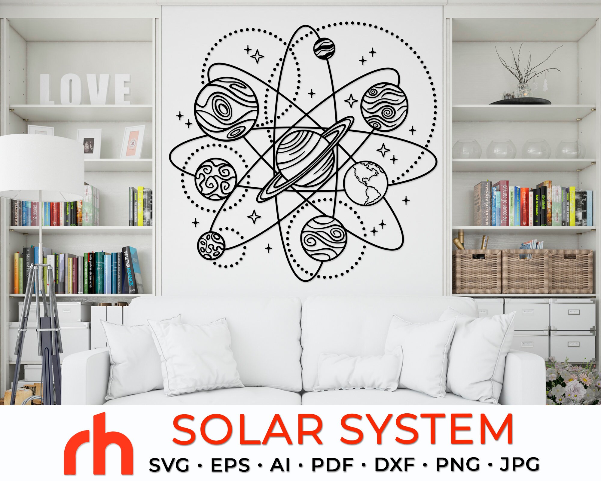 Space Theme SVG Bundle Solar System Cut File Planets on Axis - Etsy ...