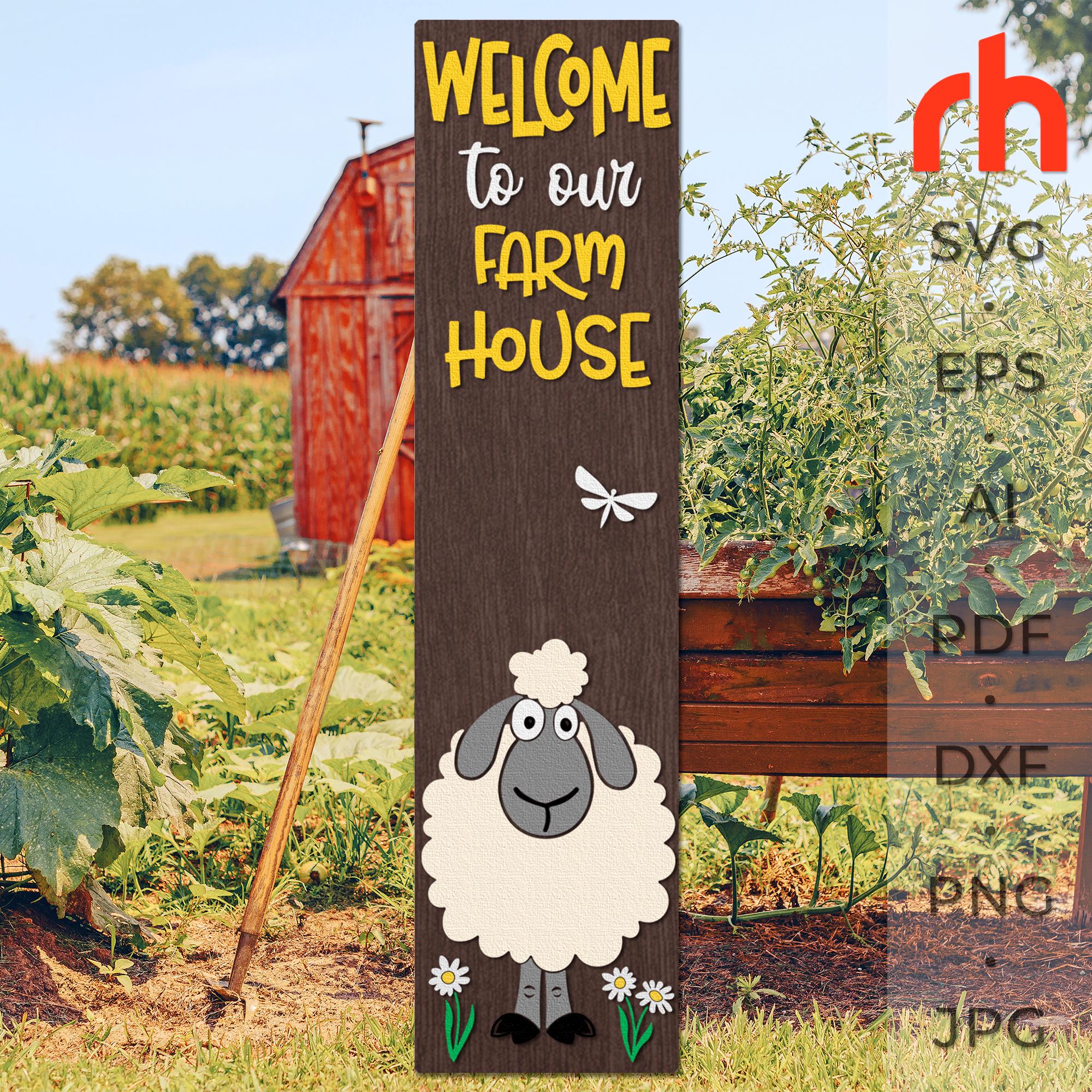Welcome to Our Farmhouse SVG, Layered Porch Sign Cut File, Farmhouse ...