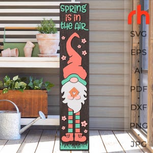 Spring Gnome Sign SVG Bundle, Garden Porch Sign Cut File, Layered ...