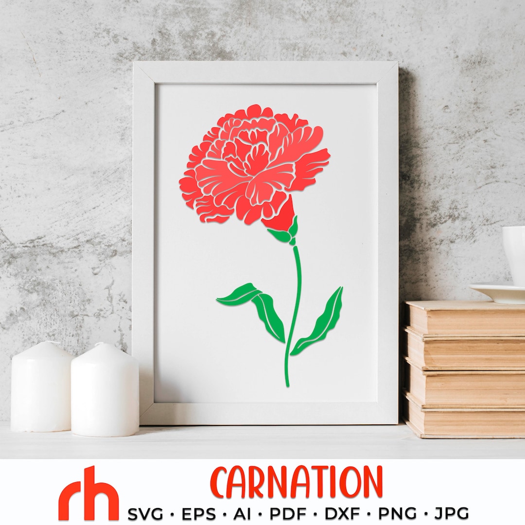 Carnation SVG, Capricorn Flower Cut File, January Birth Plant DXF ...