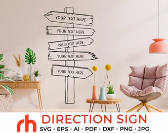 Destination Sign SVG Direction Sign Cut File | Etsy UK