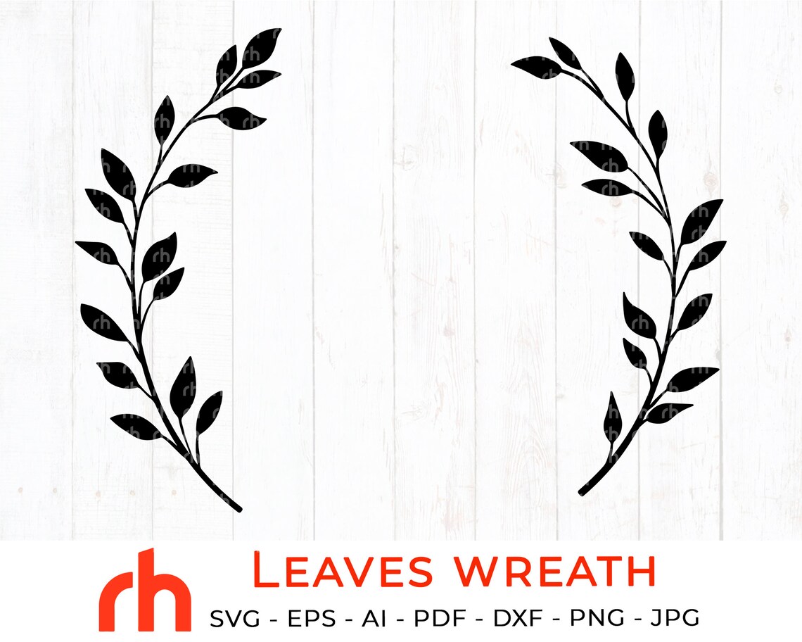 Leaves wreath svg Leaves frame svg Laurel wreath svg | Etsy