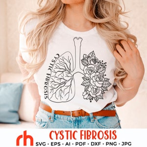 Cystic Fibrosis SVG, Lungs With Roses Cut File, Respiratory Therapist ...