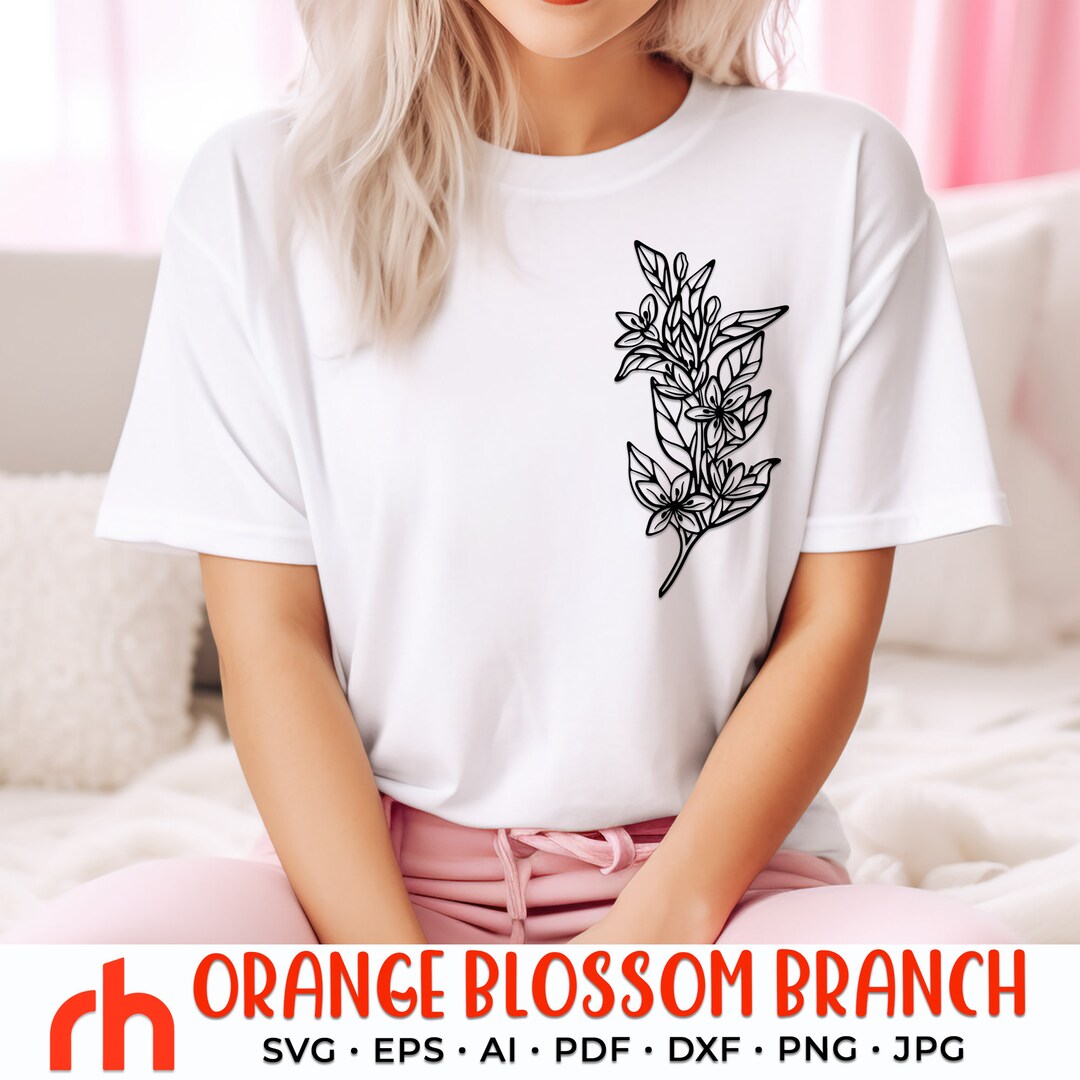 Orange Blossom Branch SVG, Florida State Flower Cut File, Floral Shirt ...