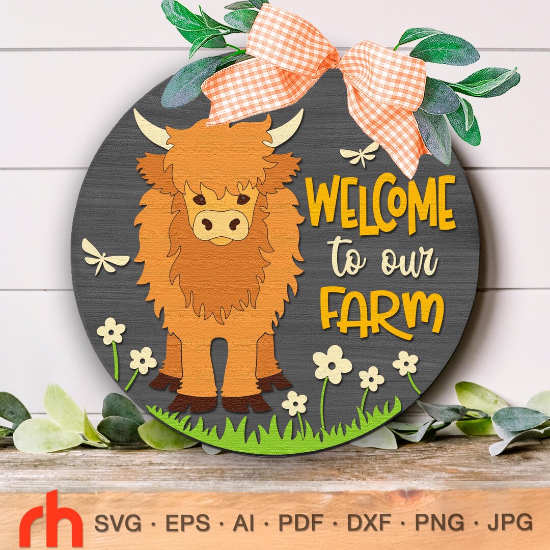 Welcome to Our Farm SVG, Layered Farm Door Sign Cut File, Farmhouse ...