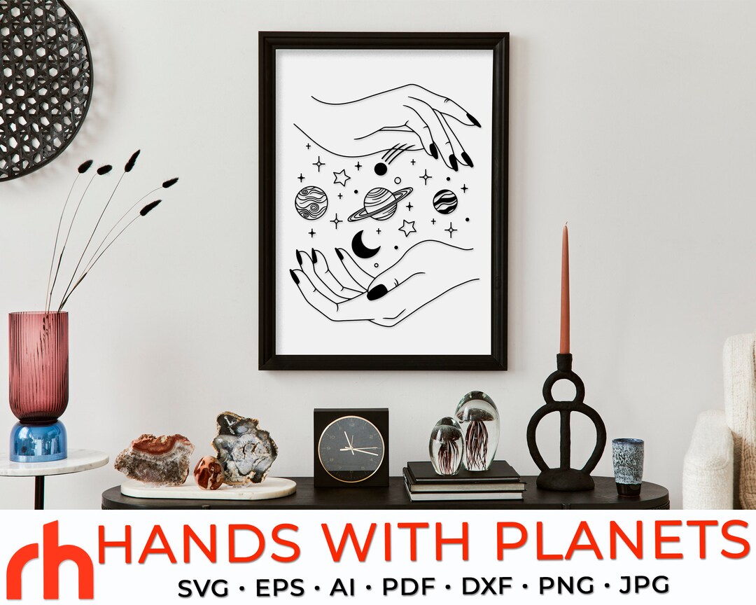 Hand With Planets SVG, Mystical Design Cut File, Astrology DXF ...