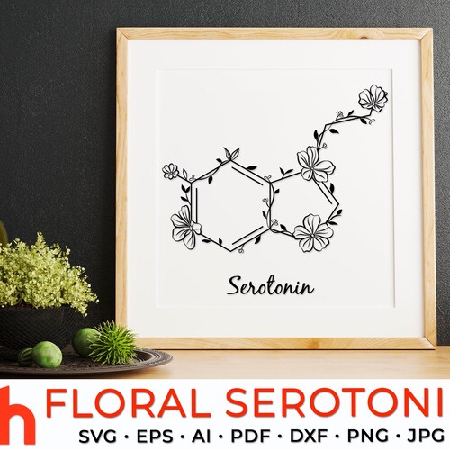 Floral Dopamine SVG Flower Molecule Cut File Molecular - Etsy