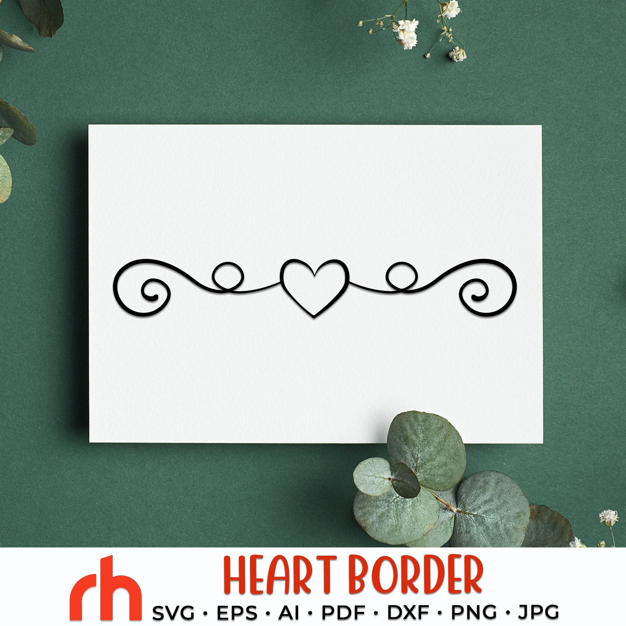 Wedding Hearts Border