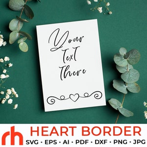 Heart Border SVG Line Divider Cut File - Etsy
