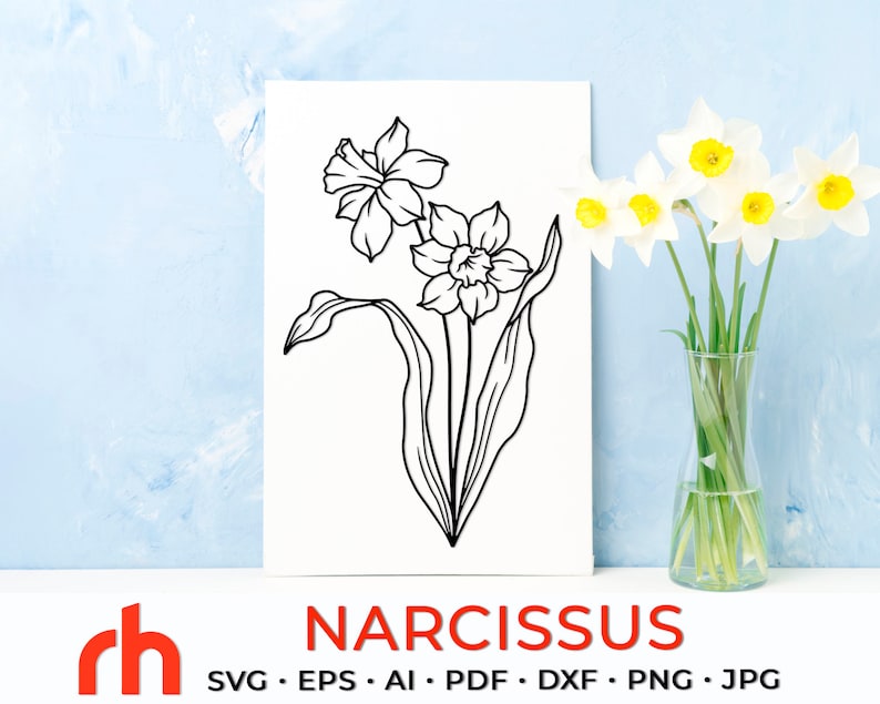 Narcissus SVG, Sagittarius Flower Cut File, December Birth Flower DXF ...