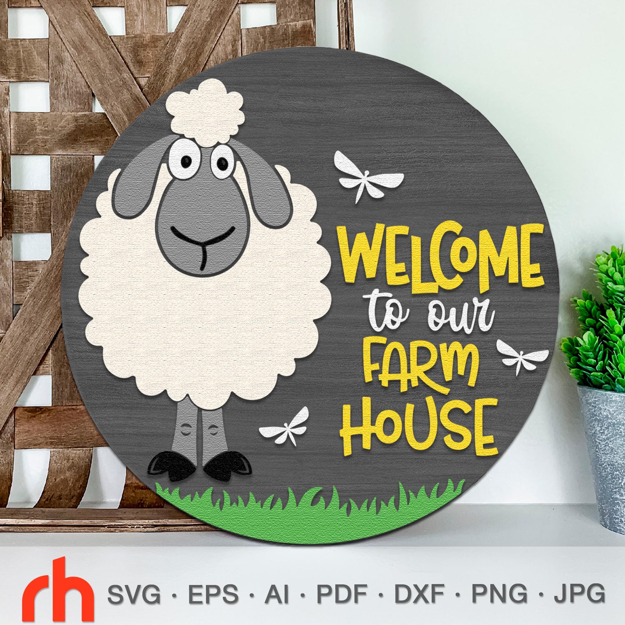 Welcome to Our Farmhouse SVG, Layered Farm Door Sign Cut File ...