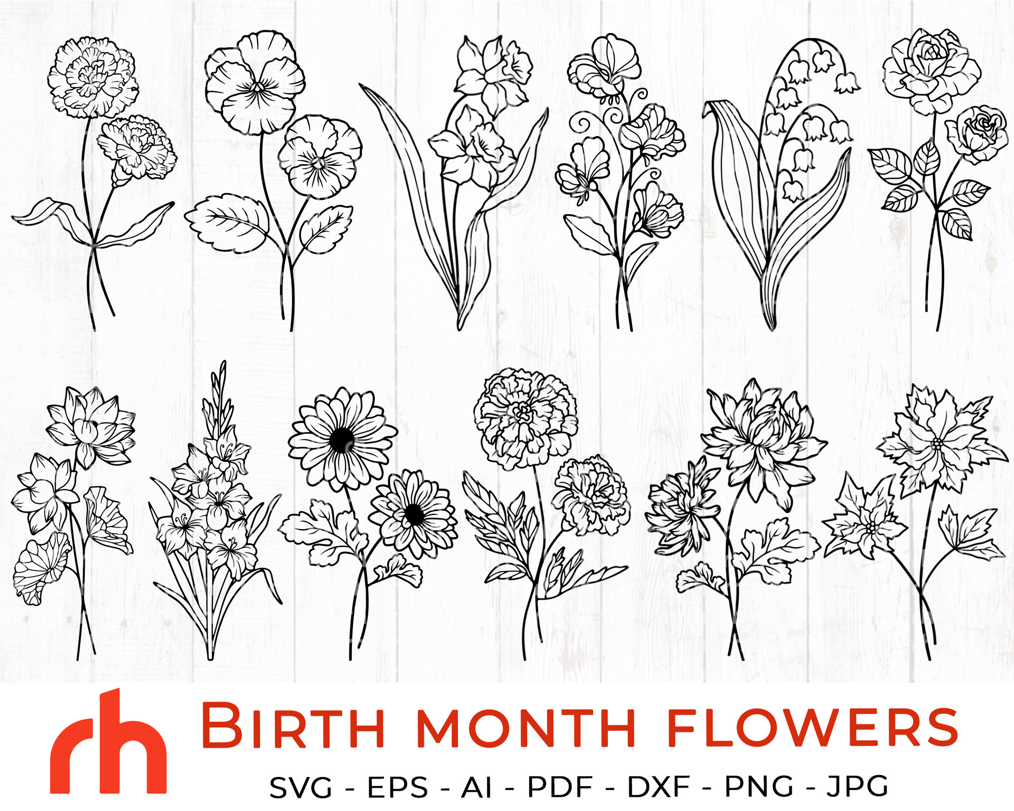Birthmonth Svg Bundle Flower Svg Birth Flower Svg Floral Svg Botanical ... Birthmonth Svg Bundle Flower Svg Birth Flower Svg Floral Svg Botanical ...