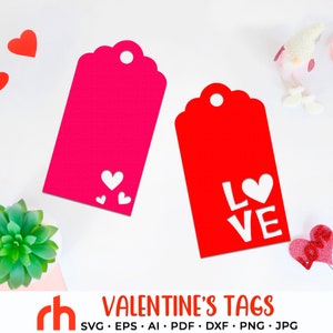 Valentines Gift Tags SVG Love Labels Cut File 14 February - Etsy