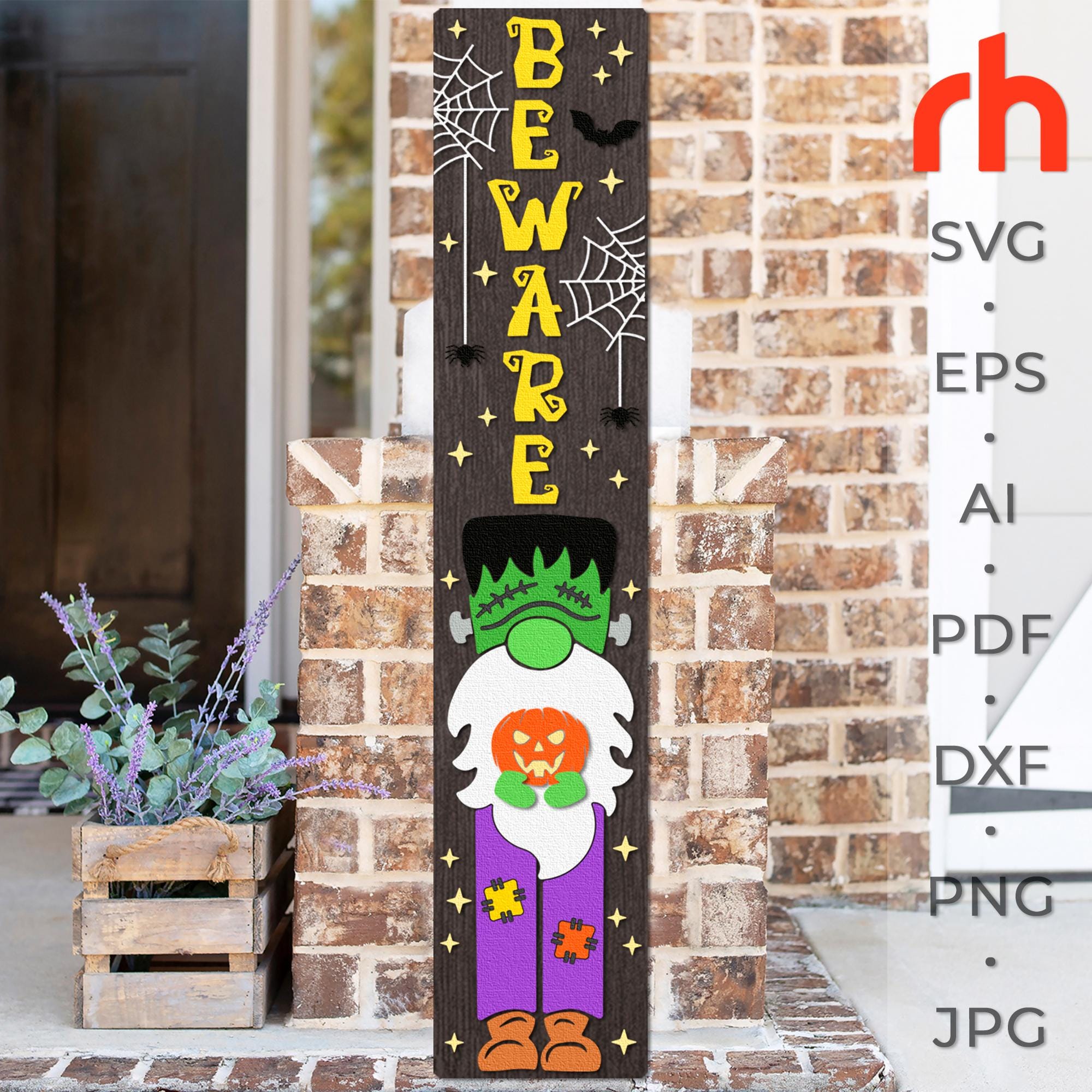 Beware SVG, Halloween Porch Sign Cut File, Fall Layered Leaner DXF ...