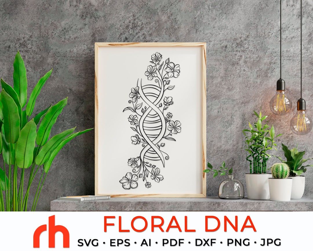 Floral DNA SVG, Flower Molecule Cut File, Molecular Structure, DNA ...