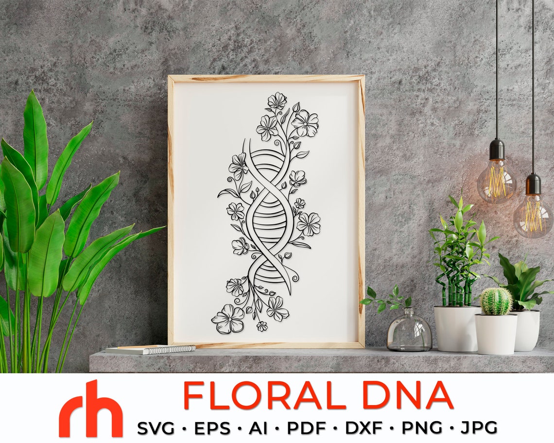 Floral DNA SVG Flower Molecule Cut File - Etsy