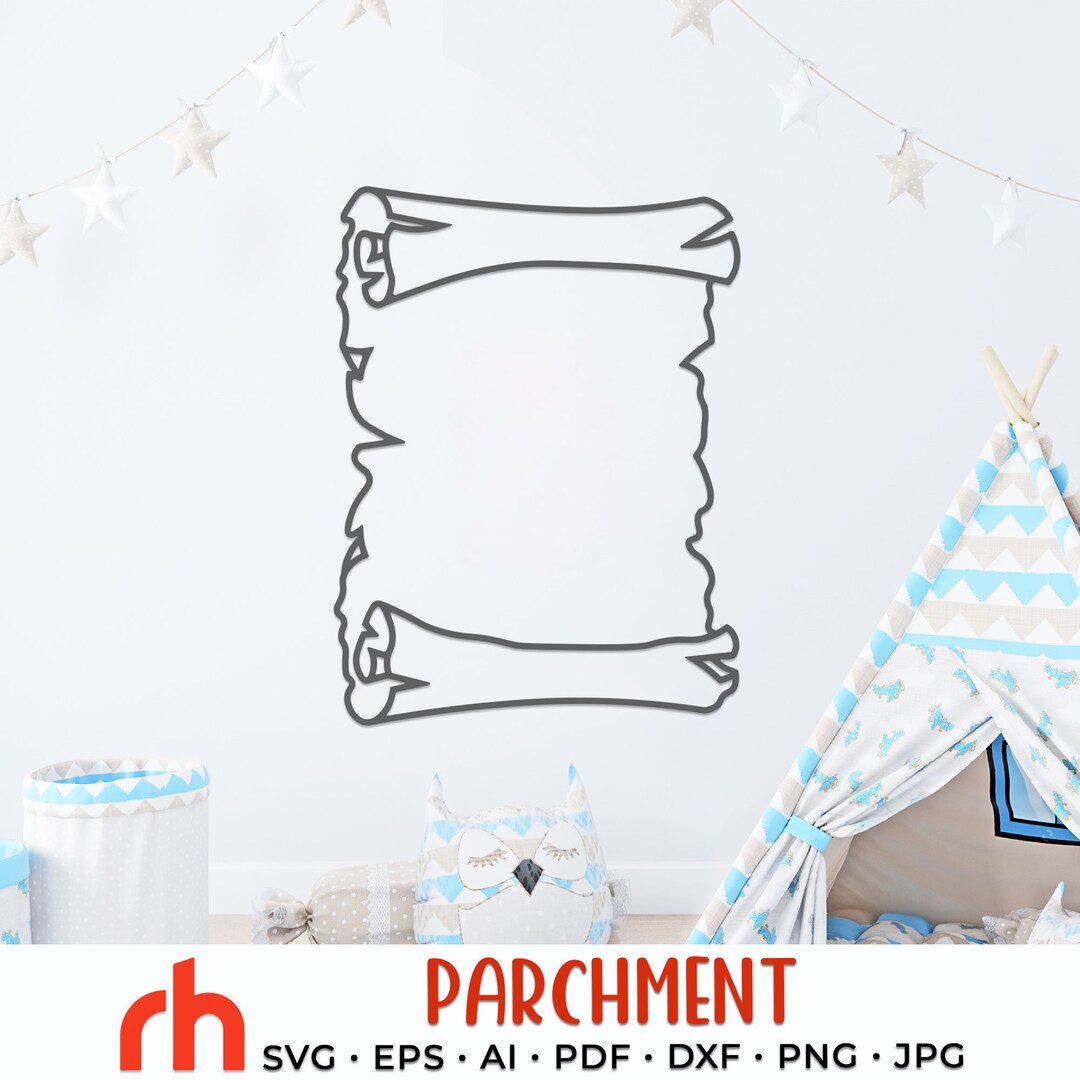 Vintage Scroll Paper SVG, Blank Treasure Map Cut File, Papyrus DXF ...