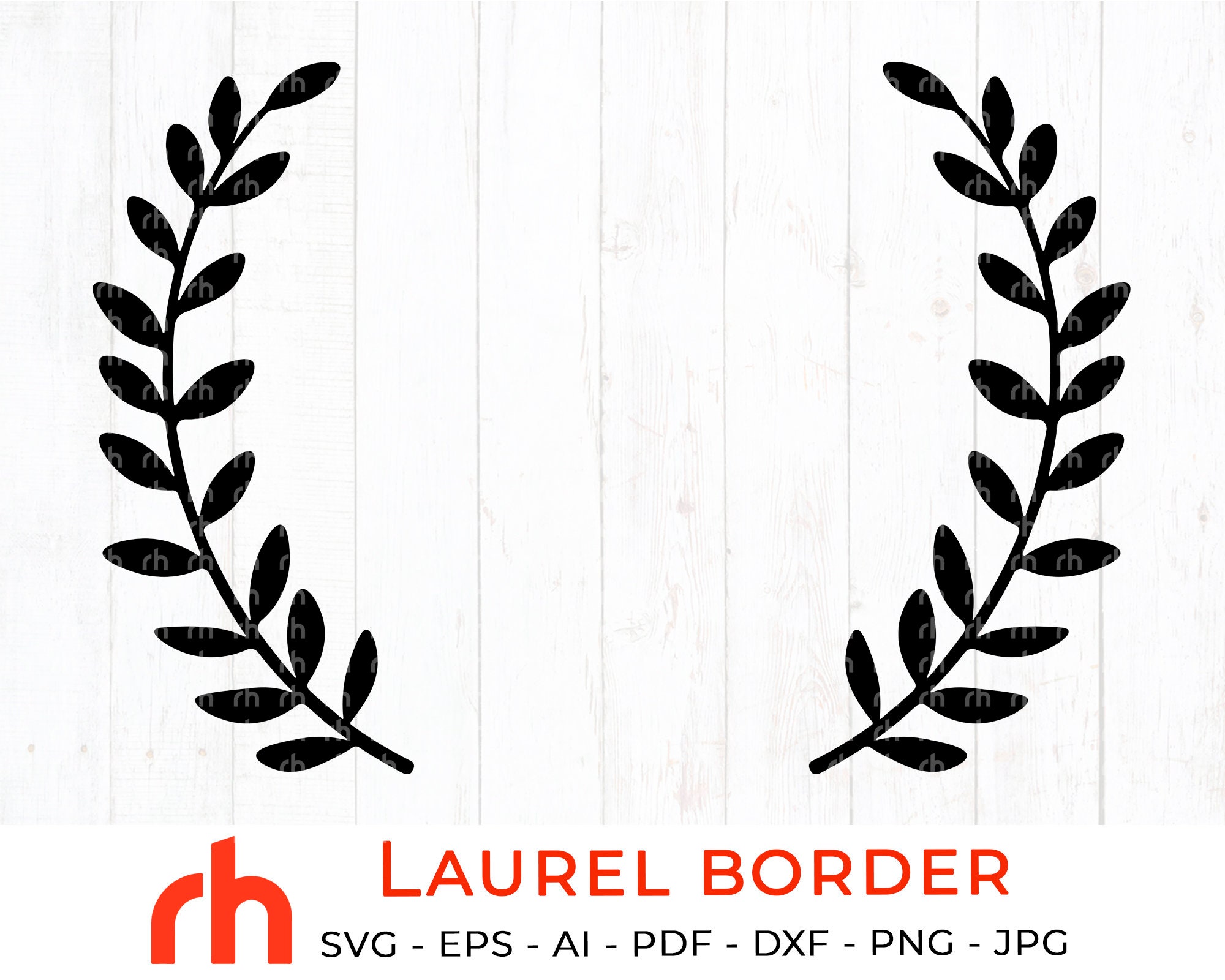 Farmhouse laurel border svg Wreath monogram svg Laurel | Etsy