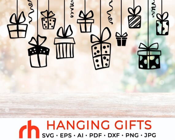 Hanging Gifts SVG Present Box Cut File - Etsy