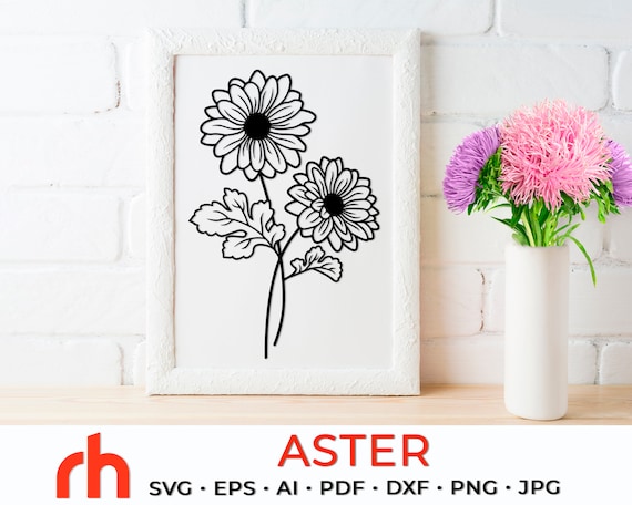 Aster SVG Virgo Flower Cut File - Etsy