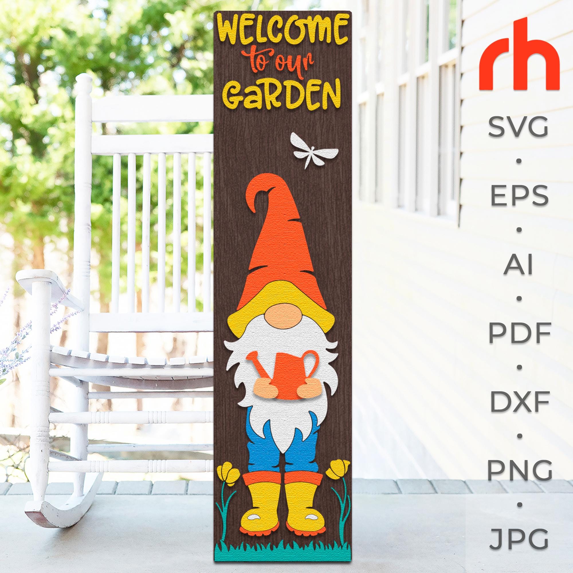 Welcome to Our Garden SVG, Layered Porch Sign Cut File, Silhouette of a ...