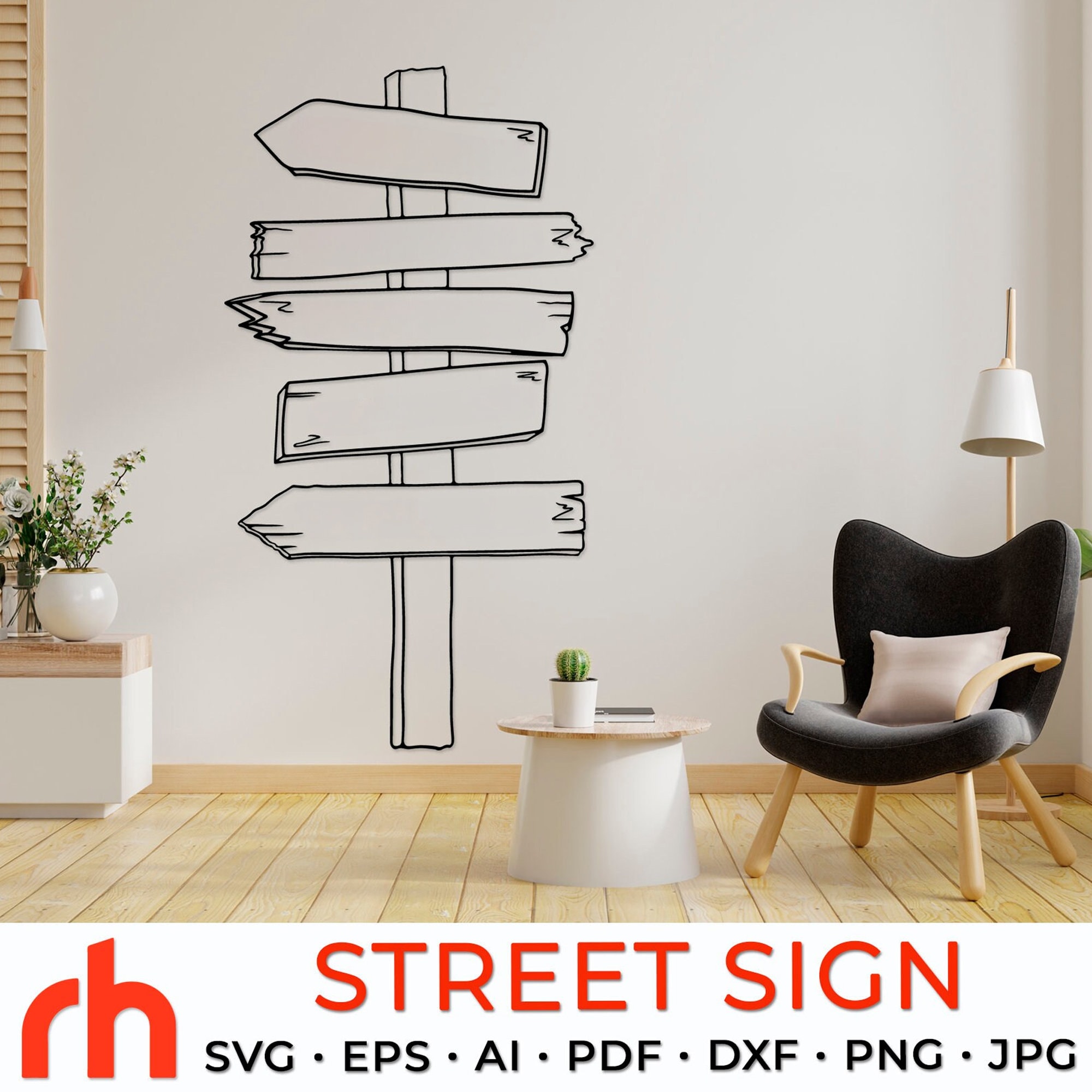 Wooden Sign SVG, Direction Board Cut File, Old Signboard DXF, Signpost ...