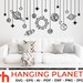 Hanging Planets Cut File, Solar System SVG, Planets on a String, Space ...