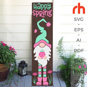 Spring Gnome Sign SVG Bundle, Garden Porch Sign Cut File, Layered ...