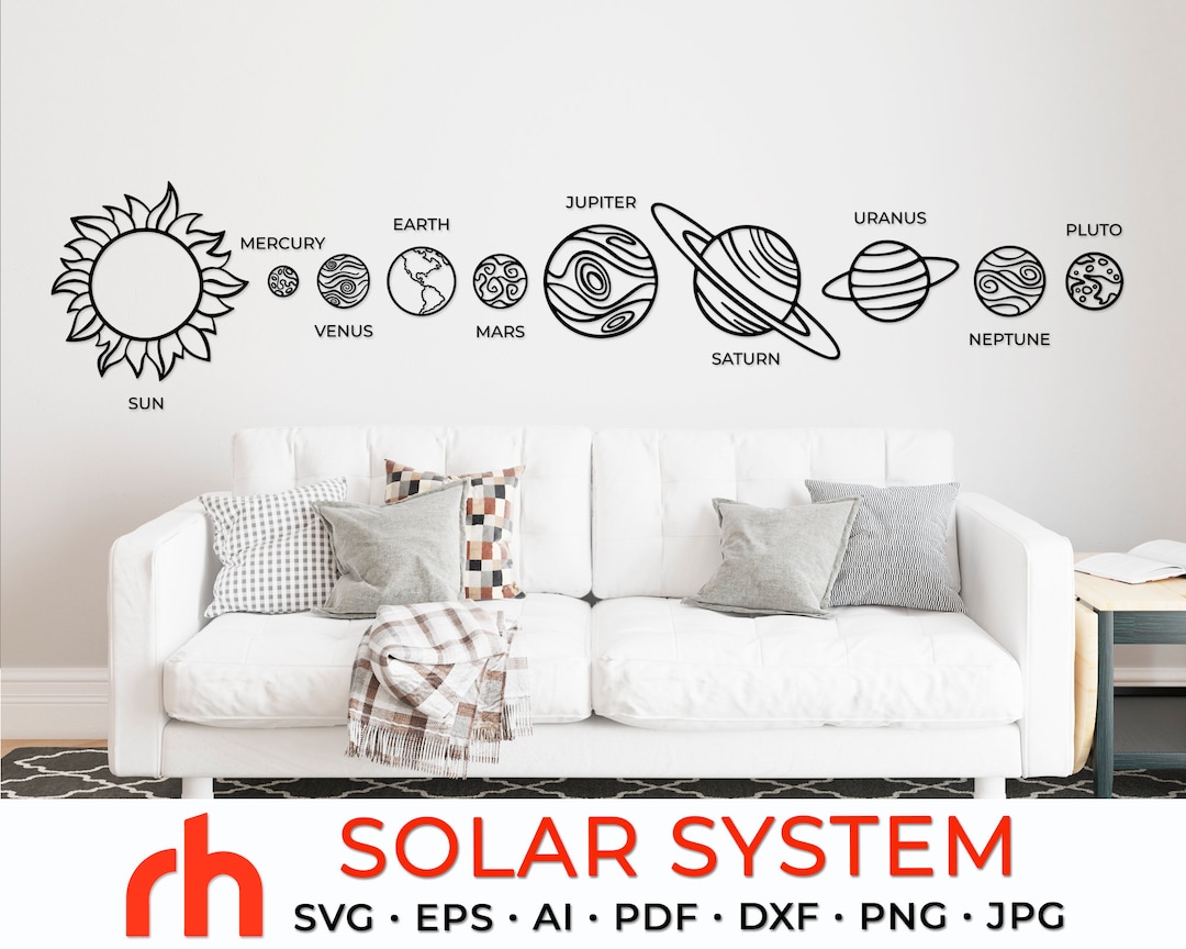 Solar System SVG, Parade of Planets Cut File, Space Decor DXF - Etsy