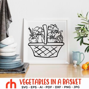 Vegetables in a Basket SVG, Farm Fresh Cut File, Farmers Market DXF ...
