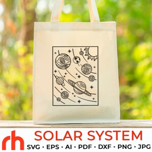 Solar System SVG, Space Decor Cut File, Planets on the Orbit DXF, Space ...