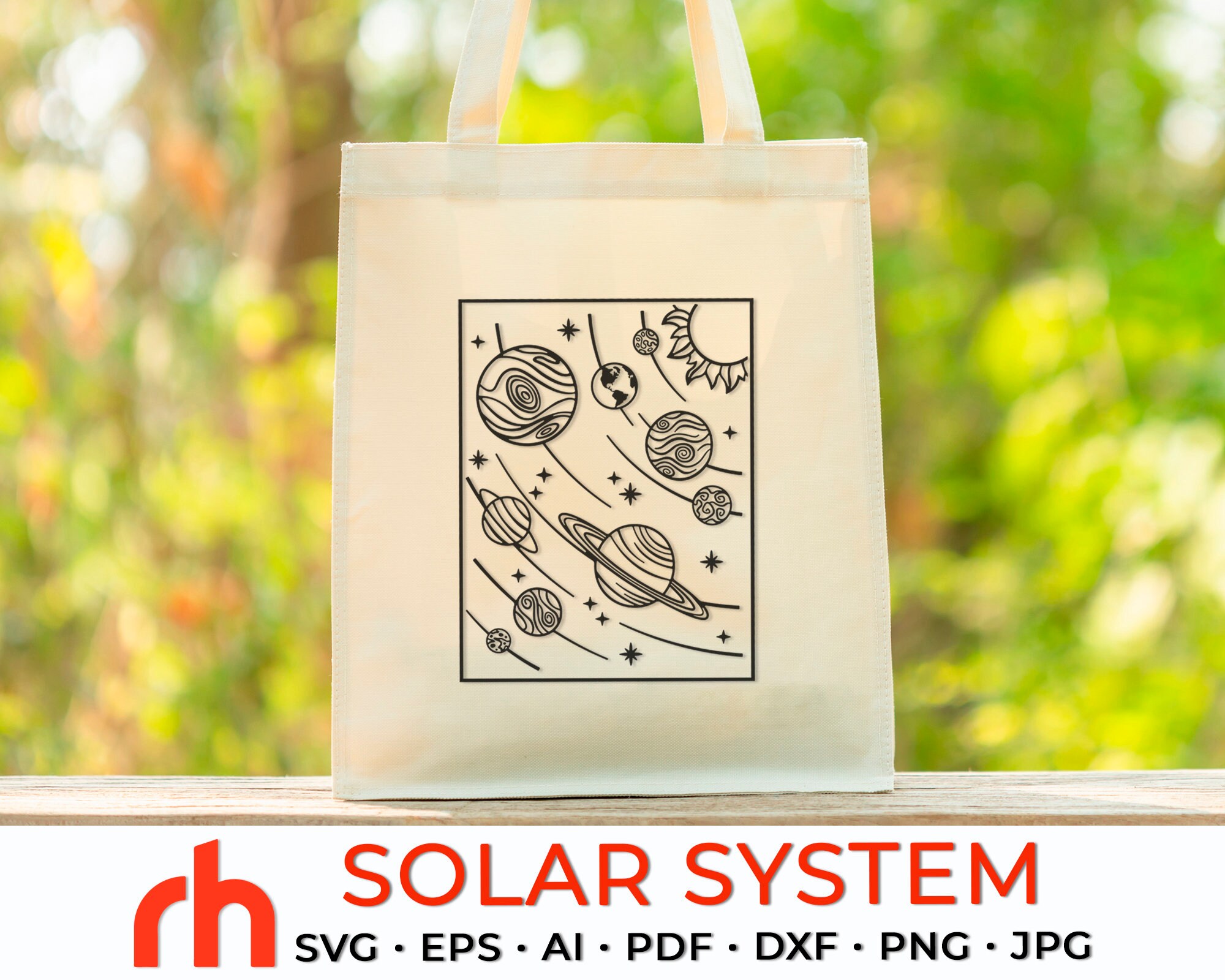 Solar System SVG, Space Decor Cut File, Planets on the Orbit DXF, Space ...