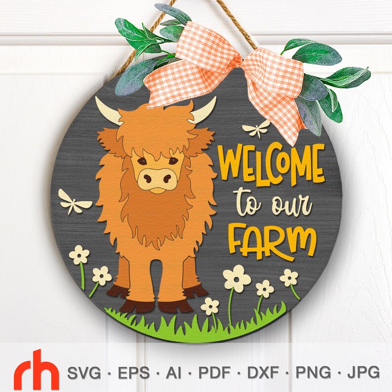 Welcome to Our Farm SVG, Layered Farm Door Sign Cut File, Farmhouse ...