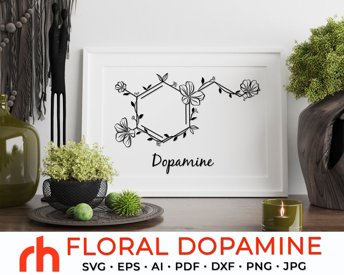 Floral Dopamine SVG Flower Molecule Cut File - Etsy