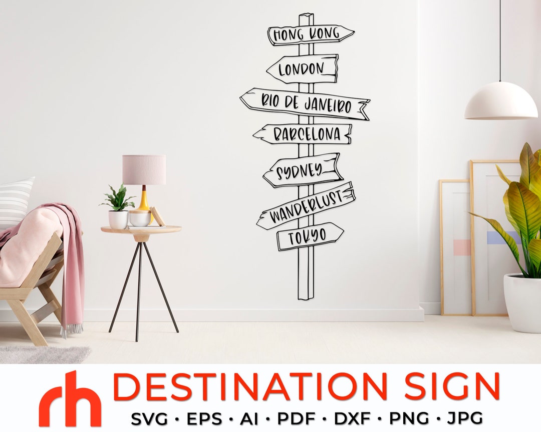 Destination Sign SVG Direction Sign Cut File - Etsy