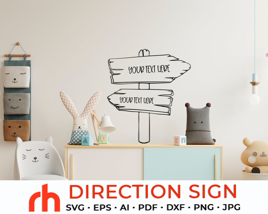 Wooden Sign SVG, Direction Board Cut File, Old Signboard DXF, Signpost ...