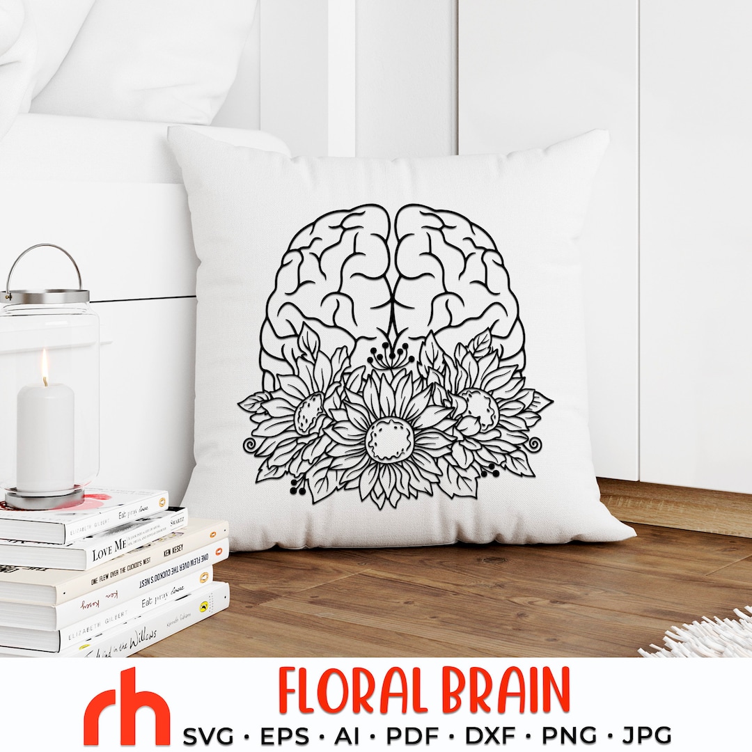 Floral Brain SVG, Flower Anatomy Cut File, Sunflower Brain DXF ...