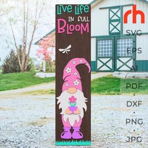 Spring Gnome Sign SVG Bundle, Garden Porch Sign Cut File, Layered ...