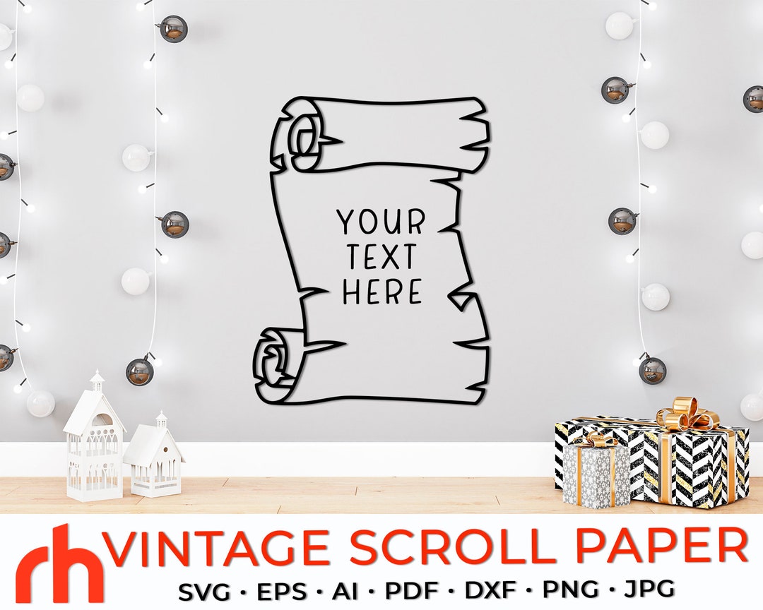 Vintage Scroll Paper Svg Blank Treasure Map Cut File Papyrus Etsy