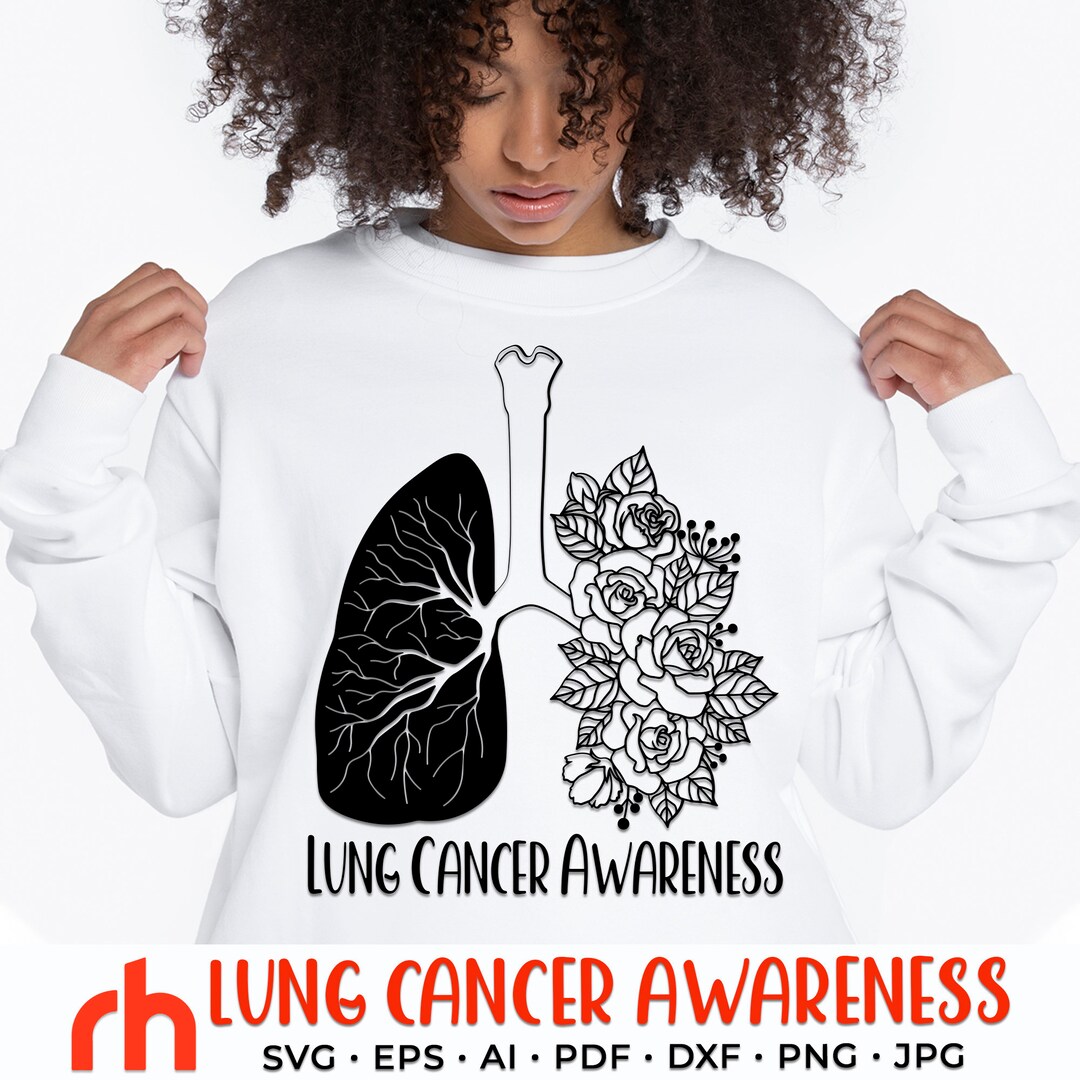 Lung Cancer Awareness SVG, Lungs With Roses Cut File, Respiratory ...