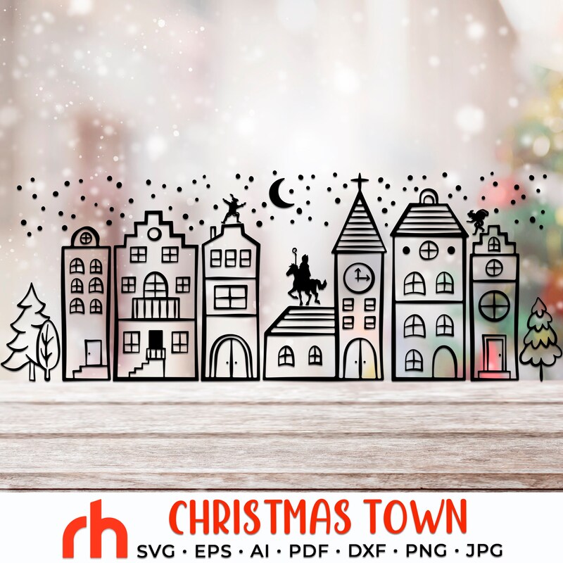 Christmas Town Svg - Etsy