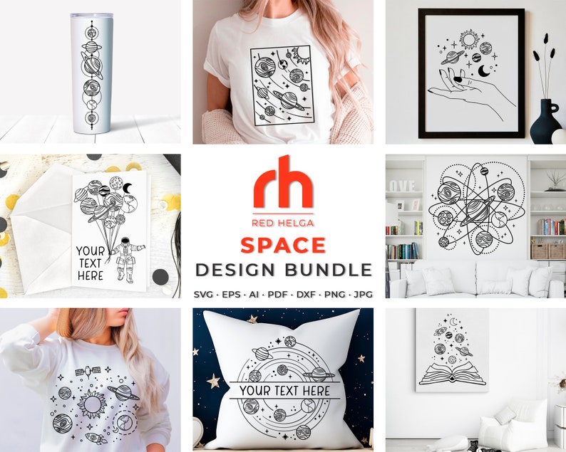 Space Theme SVG Bundle Solar System Cut File Planets on Axis - Etsy