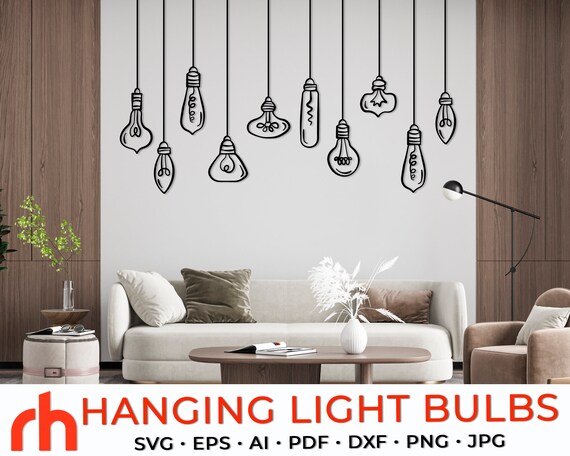 Hanging Light Bulbs SVG Window Decor Cut File - Etsy