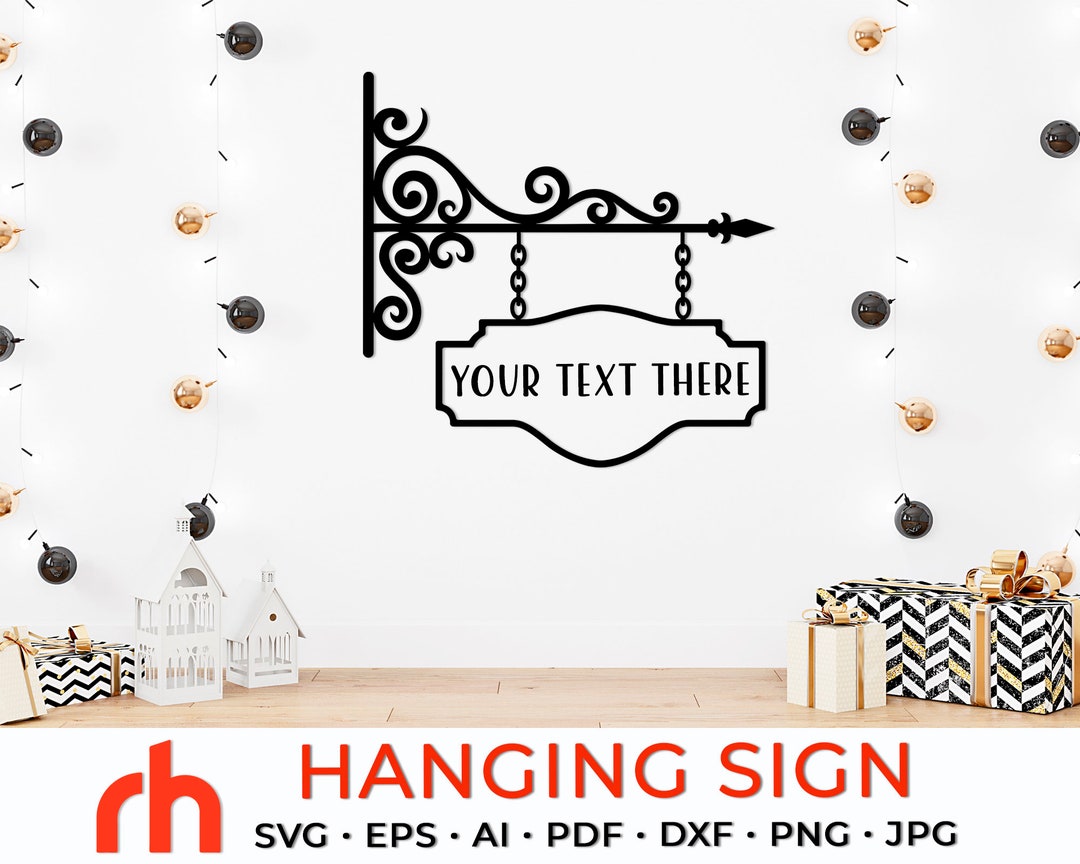Hanging Sign SVG Retro Signboard Cut File - Etsy