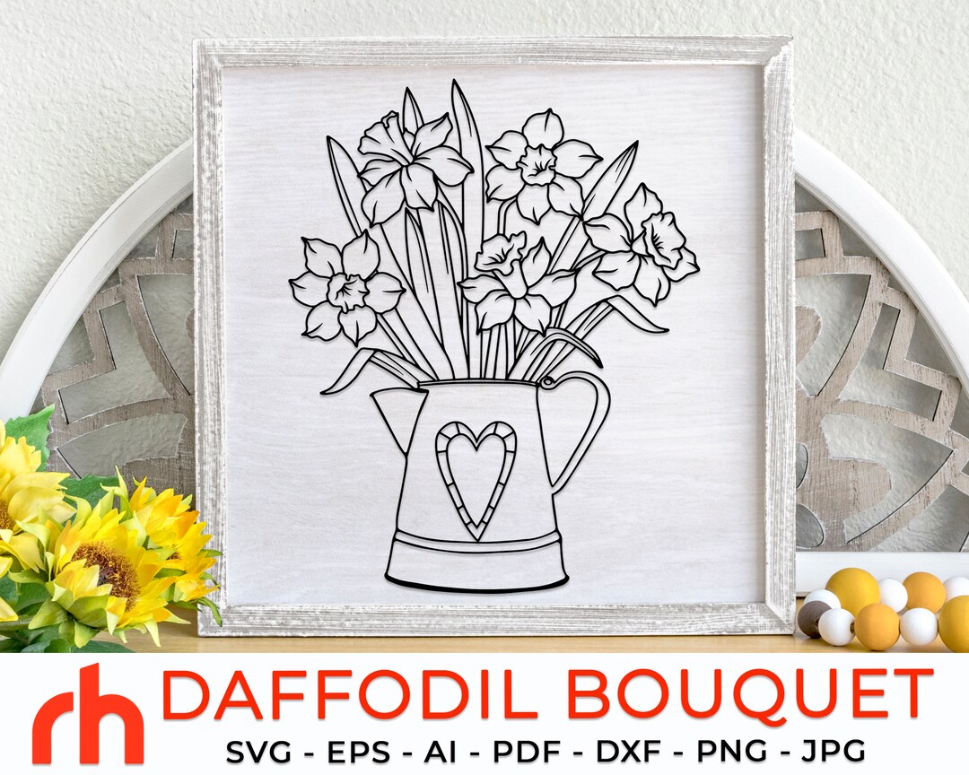 Daffodil SVG Spring Bouquet Cut File Pisces Plant DXF - Etsy