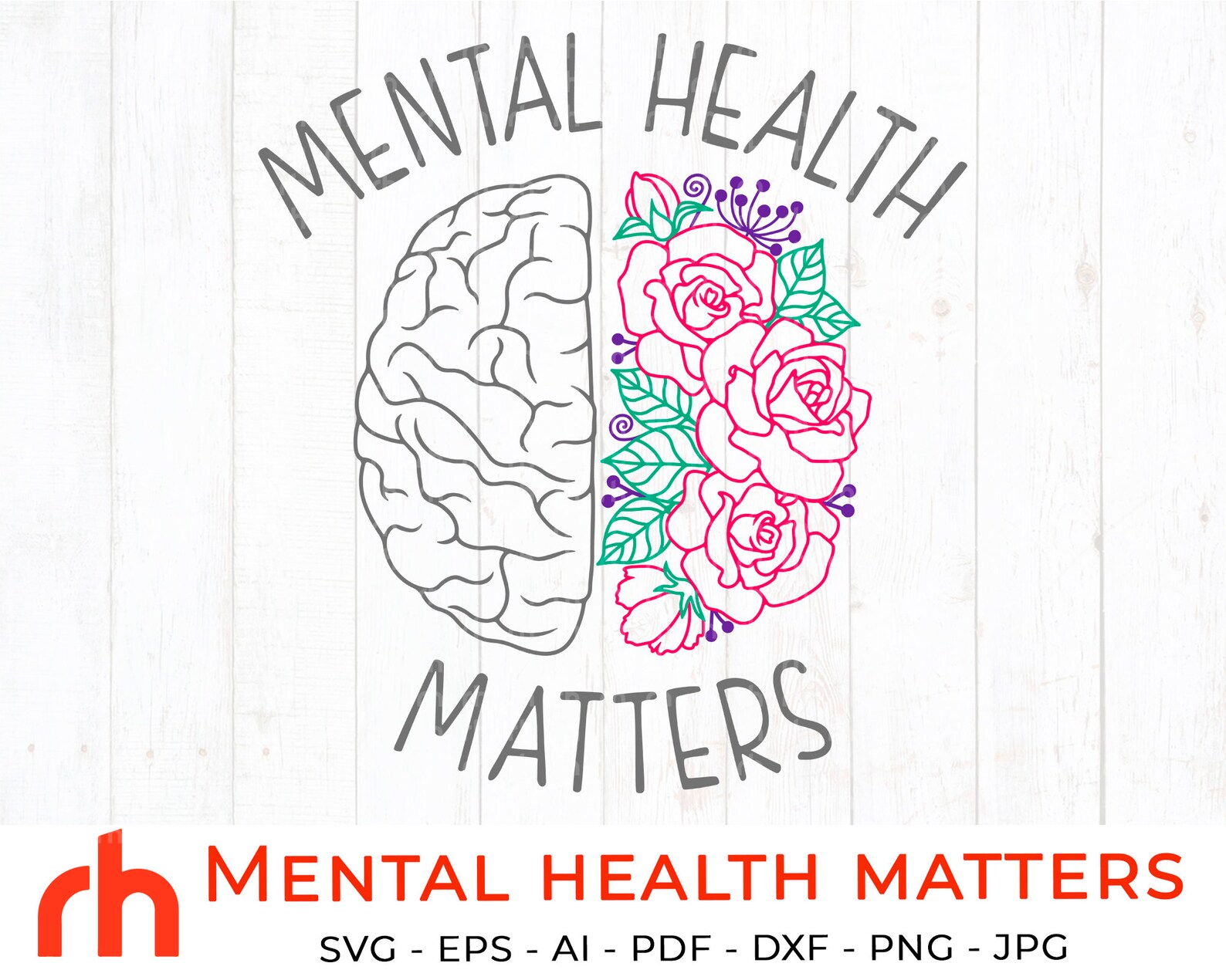 Mental Health Matters Svg Floral Brain Svg Mind Health Svg | Etsy Mental Health Matters Svg Floral Brain Svg Mind Health Svg | Etsy