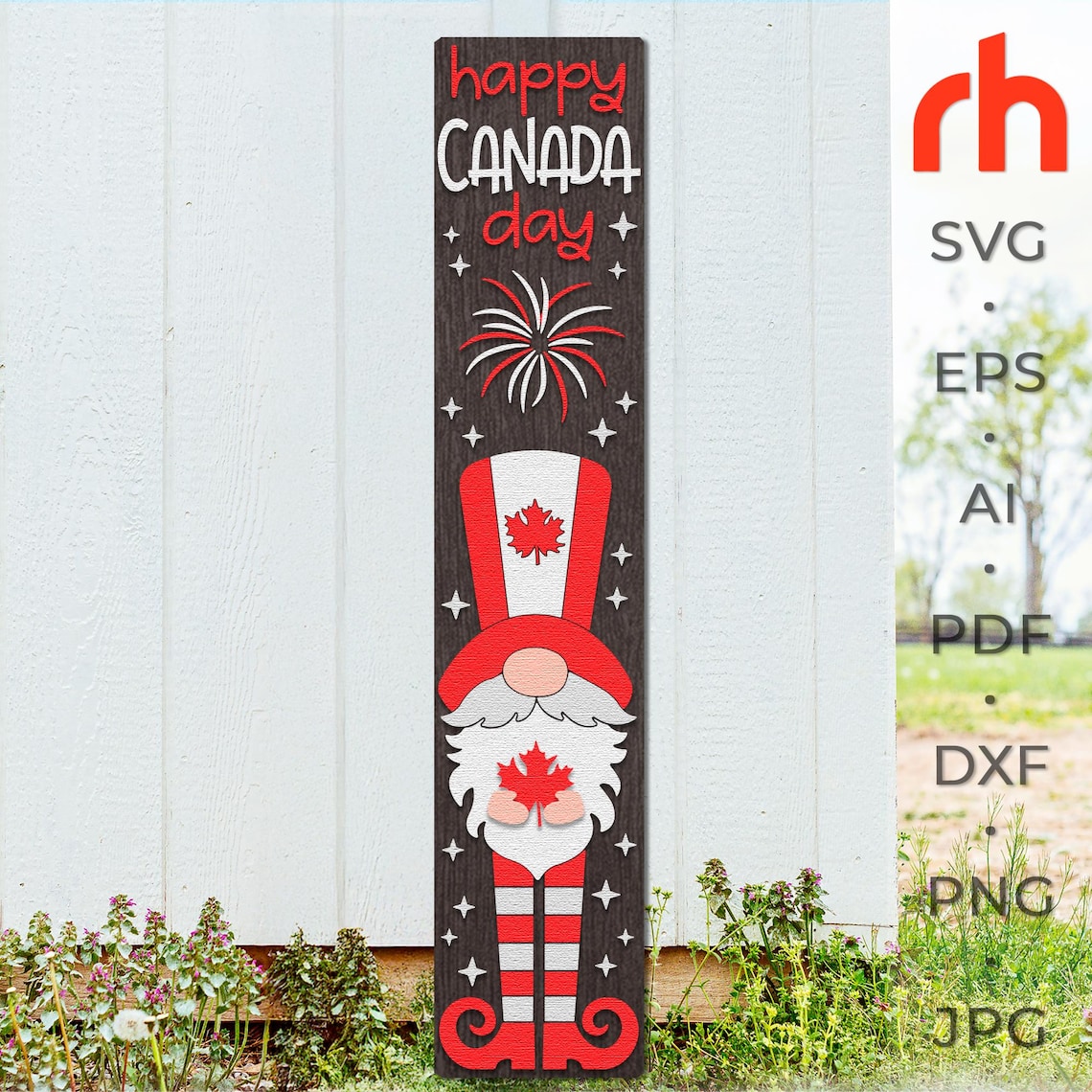 Happy Canada Day SVG, Layered Porch Sign Cut File, Patriotic Leaner DXF ...